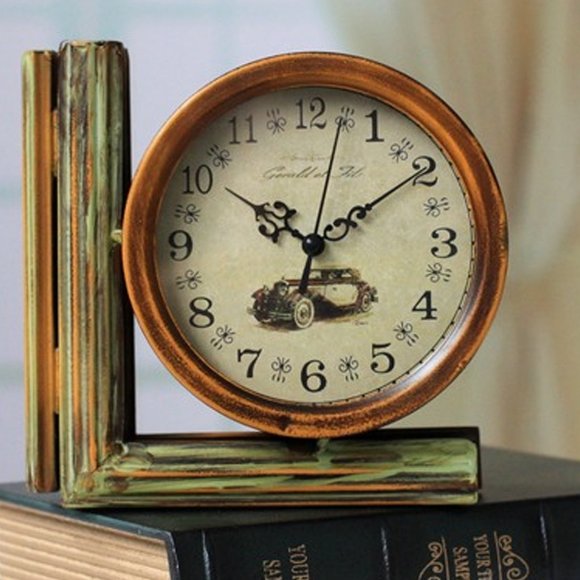 Accents | Doublesided Wrought Iron Clock Vintageinspired Table Clock ...